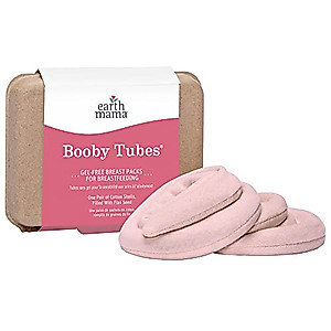 Earth Mama Booby Tubes | Gel-Free Hot & Cold Compress Nursing Packs for Breastfeeding & Tender Breasts, 4.2-Ounce