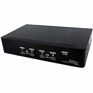 StarTech.com 4 Port DisplayPort KVM Switch w/ Audio - USB, Keyboard, Video, Mouse, Computer Switch Box for 2560x1600 DP Monitor , TAA (SV431DPUA)