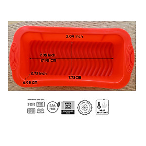 TOPOLMOLD 2 Pieces Silicone Bread Loaf Pan Cake Mold Nonstick Silicone Homemade Loaf Holiday Baking Pan for Homemade Cake, Break, Meatloaf, Quiche (8.25 x 4 inch)