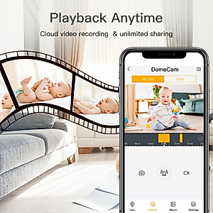Funovation 3MP Indoor Security Camera, 360° PTZ 2.4G WiFi Only Cameras for Home Security/Baby Monitor, Plug-in Pet Camera with Phone App for Dog/Cat, 2-Way Talk, Night Vision, Auto Tracking, SD/Cloud