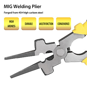 Hynade MIG Pliers Multi-Function Welding Pliers Anti-Rust Welpers Mig Welder Plier Clip Tools Yellow