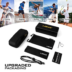 LINVO Polarized Sports Sunglasses for Men Women UV400 Protection Sun Glasses Wrap Around Goggles for Running Cycling Driving Fishing