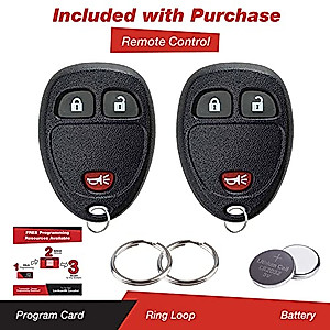 KeylessOption Keyless Entry Remote Control Car Key Fob Replacement for 15777636 (Pack of 2)