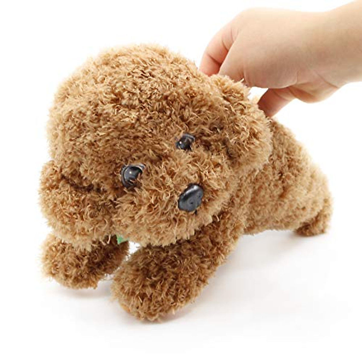 oits cute Simulation Poodle Dog Stuffed Animal Soft Plush Puppy Toys (Brown 11")