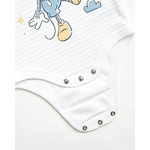 Disney Newborn Baby Boys Girls 7 Piece Layette Gift Set: Mickey Mouse, Winnie the Pooh & Minnie Mouse, 0-6M, Size 0-3M, Mickey Blue/Heather Grey