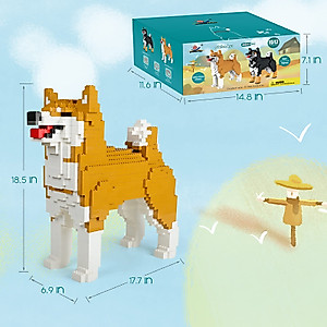 EP EXERCISE N PLAY 1512 PCS Large Dog Building Set Animals Building Blocks 1:1 Life-Size Shiba Inu Pets Toys Gifts for Kids or Adult