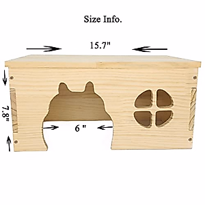 Wooden Guinea Pig Hideout, Chinchilla House, Baby Rabbit House, Dwarf Bunny Hut Hideout Wood, Small Animal Hideout for Rats, Hedgehog