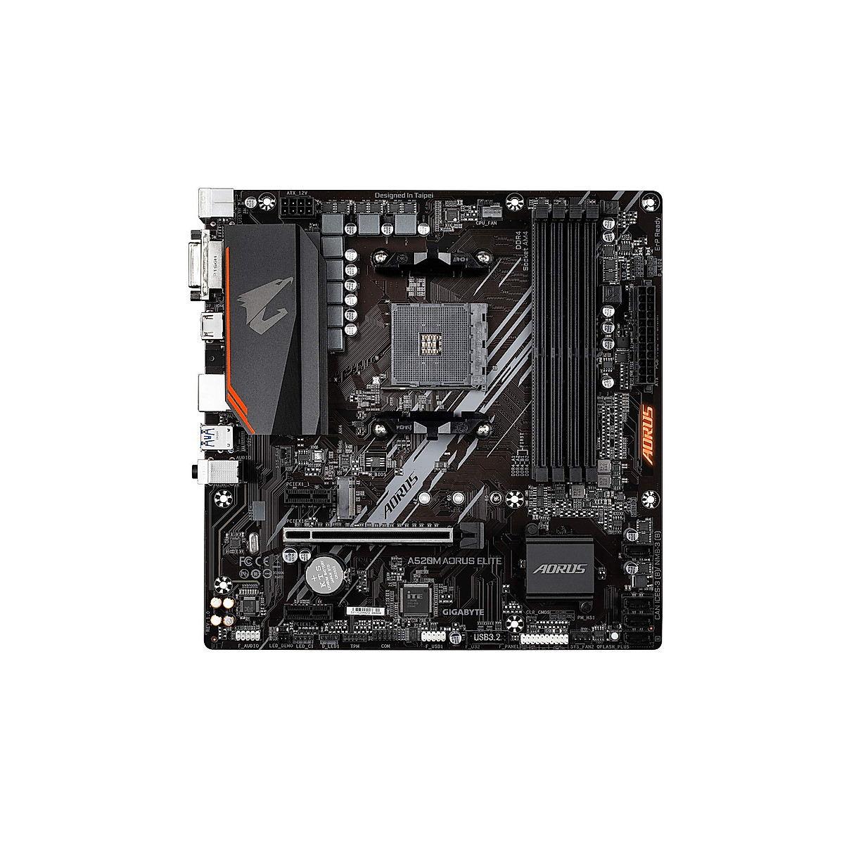 Gigabyte A520M AORUS Elite (AMD Ryzen AM4/MicroATX/5+3 Phases Digital PWM/Gaming GbE LAN/NVMe PCIe 3.0 x4 M.2/2 Display Interfaces/Q-Flash Plus/RGB Fusion 2.0/Motherboard)