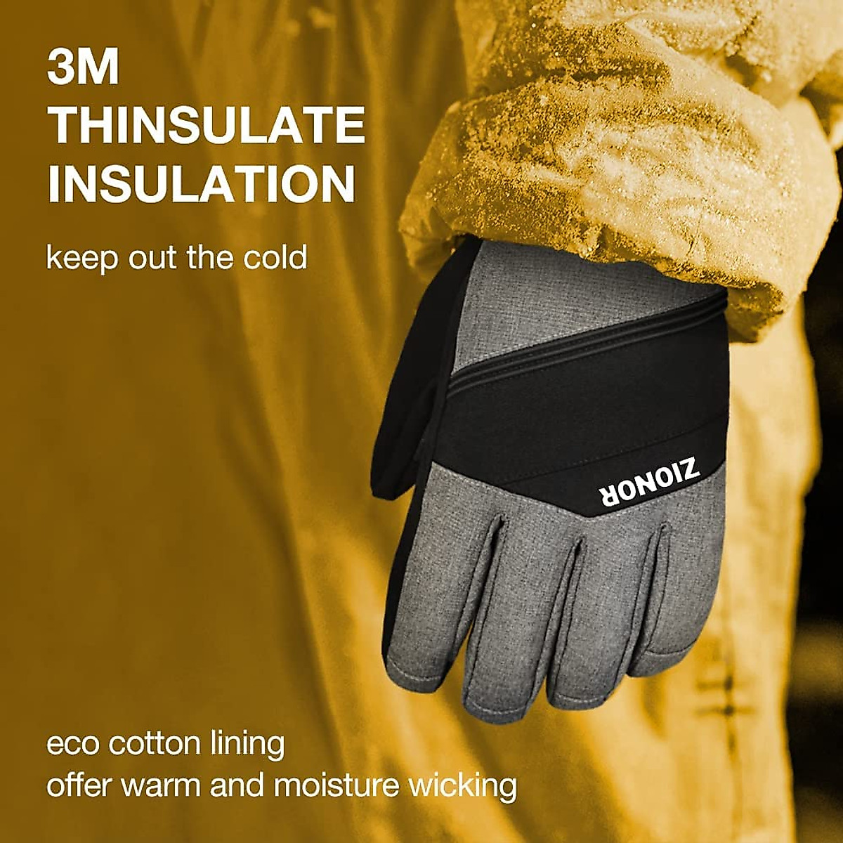 ZIONOR X11 Ski Goggles Magnetic Cylindrical Snowboard Snow Goggles for Men Women and Ski Gloves