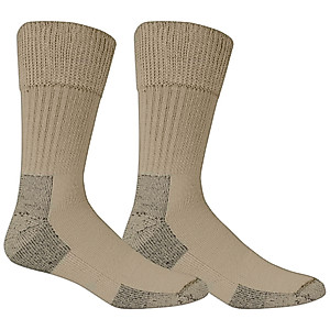 Dr. Scholl's Men's Advanced Relief Crew - 2 & 3 Pair Packs Casual Sock, Khaki, 7 12 US