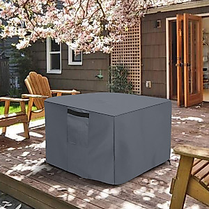 Dalema Patio Square Fire Pit Cover,600D Heavy Duty Waterpfoor Fire Pit Table Cover for 34-36Inch,Weatherproof Outdoor Square Table Covers for Winter(36" x 36" x 24",Grey)