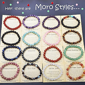 CHCCOYE 4mm Natural Healing Gemstone Bracelet Handmade Yoga Stretch Elastic Bracelet Stress Relief Crystal Jewelry for Men and Women (4mm, Black Onyx)