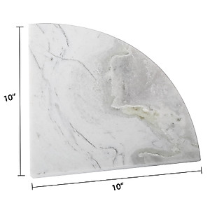 Koville African Natural Marble Corner Shelf, Wall Mounting Corner Shelf Organizers Storage for Bathroom/Kitchen/Bedroom/Living Room, Polished Marble Surface with Metal Shelf (Namib Fantasy)