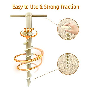 UMARDOO Beach Tent Sand Anchor,Sun Shelter Stand Holder Tent Stakes Ground Anchors Stakes,Camping Stakes Tarp Stakes for Tent Rain Tarps Canopy Camping Hiking (4 Packs)