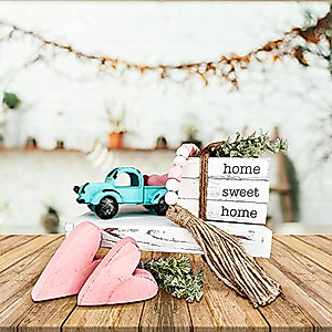 Farmhouse Wood Riser - Rustic White Wooden Rectangular Pedestal Stand Display for Serving Tray - Decorative Plant, Mug and Centerpiece Decor Holder for Kitchen, Bathroom, Countertop & Coffee Bar