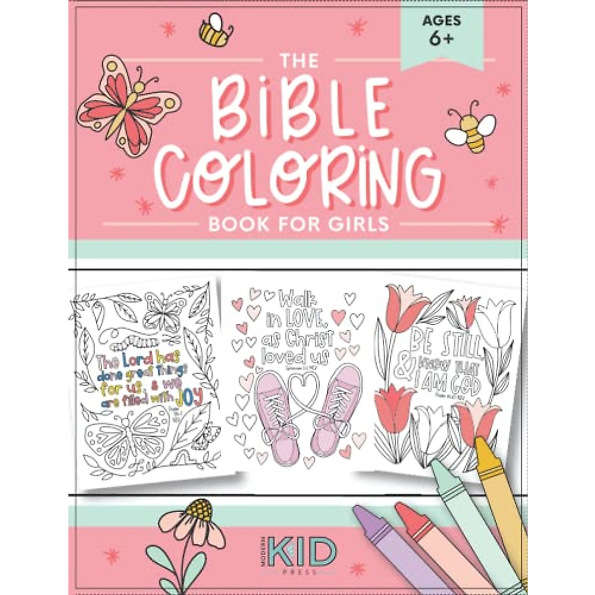 The Bible Coloring Book for Girls: Color 40 Cute Designs of Inspirational Verses & Christian Artwork