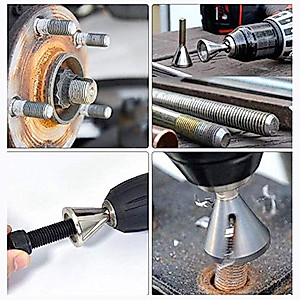 External Chamfer Tool Stainless Steel Remove Burr Tools, 6pcs Countersink Drill Bit, 4 Piece Deburring Metal Wood Drill Bit Set, 90 Degree Center Punch Tool Sets for Wood Quick Change Bit