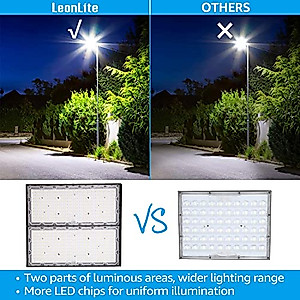 LEONLITE 300W LED Parking Lot Light with Adjustable Slip Fitter, 42000LM 100-277V Commercial Shoebox Lights, Dimmable Dusk to Dawn Photocell Area Lighting, IP65 Street Pole Light, 5000K, UL Listed