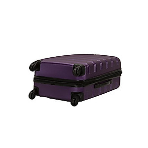 Rockland Melbourne Hardside Expandable Spinner Wheel Luggage, Purple, Checked-Medium 24-Inch