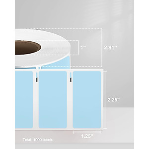 TESSO Thermal Label Maker Tape Adapted P10 Label Maker, Standard Laminated Office Labeling, 15mmx40mm/0.5x1.57inch, P10 Thermal Printing Label Paper (180 Labels/Roll,Blue)