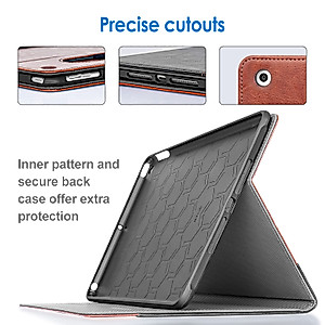 JETech Case for iPad 10.2-Inch, 9th/8th/7th Generation (2021/2020/2019) with Pencil Holder, Multi-Angle Stand Soft TPU Protective Cover Auto Wake/Sleep (Black/Brown)