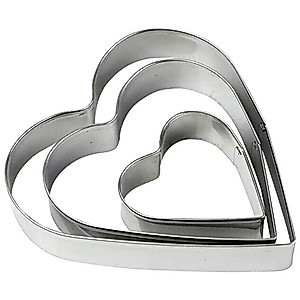 Cookie Cutters - Heart Cut Outs/heart Cookie Cutters,set Of 3 Baking Cake Fondant Sugarcraft Pastry Decoration