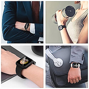 Arae Watch Case 2 Packs Compatible for Apple Watch Series 6 5 4 SE 40mm for Women Men with Tempered Glass Screen Protector - Clear/Transparent