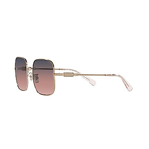 Coach HC7120 Sunglasses, Rose Gold/Navy Pink Peach Gradient, 55 mm
