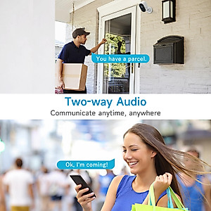 XVIM 2PCS 1080P Security Cameras Wireless Outdoor, 1080P WiFi Indoor Home Security Cameras with PIR Motion Detection, 2.4GHz WiFi, 2-Way Talk, Color Night Vision, Cloud/SD, Waterproof, Alarm Push