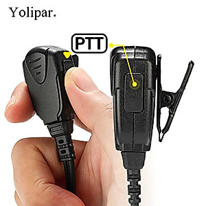 Yolipar 10 PCS CP200D RDM2070D Surveillance Earpiece Compatible with Motorola Radio CLS1410 CLS1110 CP200 GP300 GP2000 Walkie Talkie Radio with PTT Mic Tansparent Acoustic Tube Headset