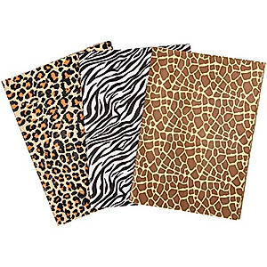 Whaline Animal Skin Print Tissue Paper 90 Sheet Leopard Zebra Giraffe Print Tissue Paper 3 Styles Patterned Wrapping Paper Gift Tissue Paper Assortment for Birthday Holiday Bags, 14 x 20"