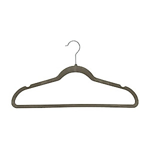 Amazon Basics Slim, Velvet, Non-Slip Suit Clothes Hangers, Gray/Silver - Pack of 50 & Kids Velvet, Non-Slip Clothes Hangers, Gray - Pack of 50