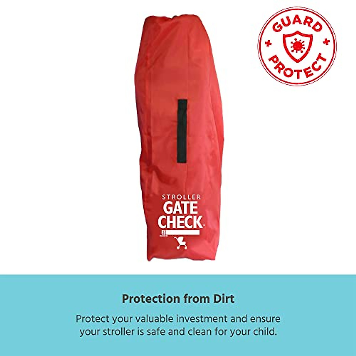 J.L. Childress Gate Check Bag for Single Umbrella Strollers - Stroller Bag for Airplane - Gate Check Bag for Umbrella Strollers - Stroller Travel Bag for Airplane - Red