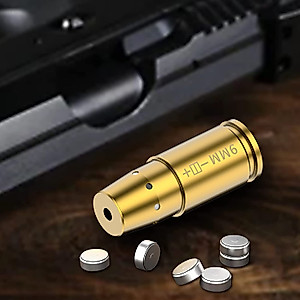 Tipfun 9mm Bore Sight Cal Red Dot Boresighter Rem Gauge Laser Sight with 3 Sets of Batteries