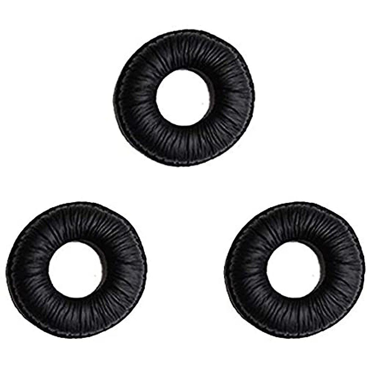 Global Teck Leatherette Ear Pads 3-Pack - for Plantronics CS50, CS55, CS60 Cordless - Jabra/GN 2100, 2110, 2124, 2125, 9300, 9330, 9350 - Mitel Headset - 5330, 5340, 5360-67063-01, 14101-08