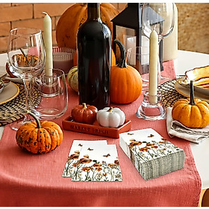 Gift Boutique 100 Thanksgiving Fall Floral Guest Napkins Decorative Hand Towels Disposable Paper Harvest Flower Napkins For Autumn Wildflowers Bathroom Toilet Powder Room Wedding Birthday Dinner