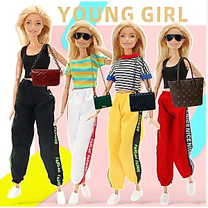 22 Pcs Mini Fashion Doll Accessories Toys, Including Fashion Mini Bag, Mini Perfume, Lipstick Sunglasses, High Heels and Fashion Hat for 11.5 inch Dolls