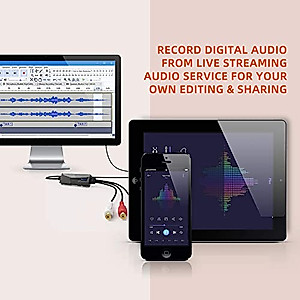 DriverGenius AV202-B USB2.0 Audio Capture/Grabber Card Device - Analog Cassette to Digital MP3 Converter - Compatible for Windows 11, macOS