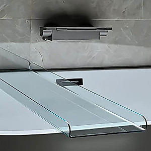 Clear Bathtub Caddy Tray, Bathroom Storage Rack, Acrylic Bath Rack, Tub Shelf, Tub Tray Accessories for Bath,35.4" Lx7.9 Wx1.2 H,Clear