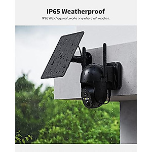 Ebitcam WiFi Security Cameras Wireless Outdoor, Solar Powered Pan tilt with PIR Motion Alert, 360° Overview, 2K Night Vision, Spotlight, Two Way Audio, Suports 2.4Ghz WiFi, SD&Cloud Storage for Home