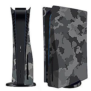 Face Plate Cover Shell for PS5 Disc Edition Console Faceplates, Playstation 5 Accessories Protective Replacement Panels (Gray Camouflage)