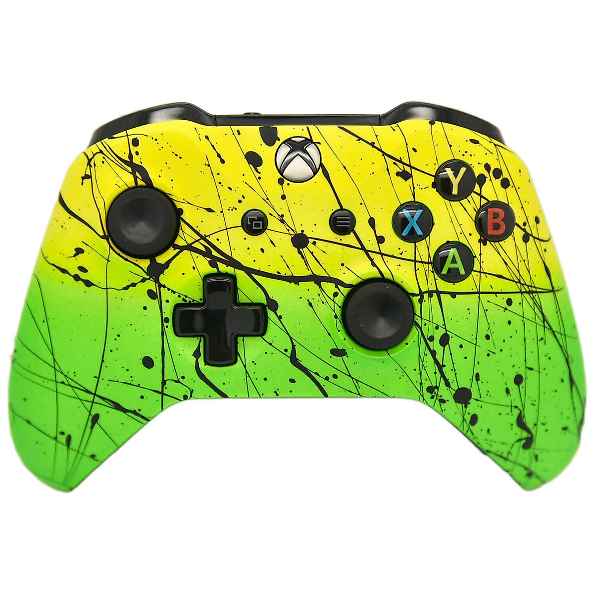 Hand Airbrushed Fade Custom Controller - Compatible with Xbox One (Matte Yellow & Green)