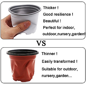 Plastic Plant Nursery Pots White Flower Seedling Starter Pots for Little Garden Pots to Repot Succulents and Plants (100PCS)