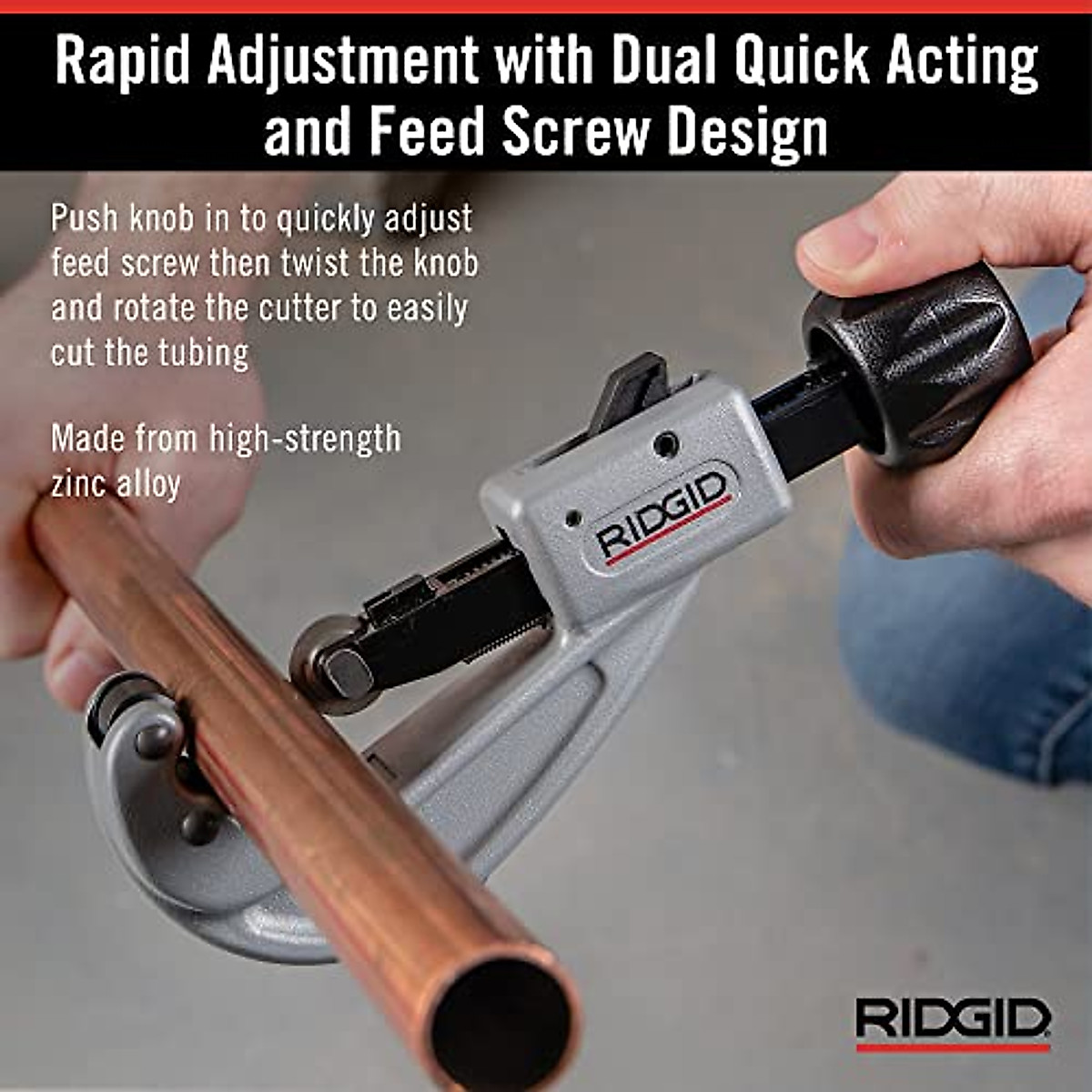 RIDGID 31632 Model 151 Quick-Acting Tubing Cutter with 1/4"-1-5/8" Cutting Capacity, Silver Black