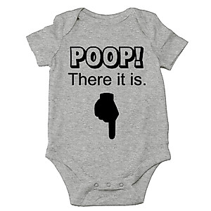 CBTwear Poop! There It Is Baby Bodysuit Funny Infant Boy Girl Outfit Cute Unisex Comfy Humor Romper (6 Months, Heather Grey)