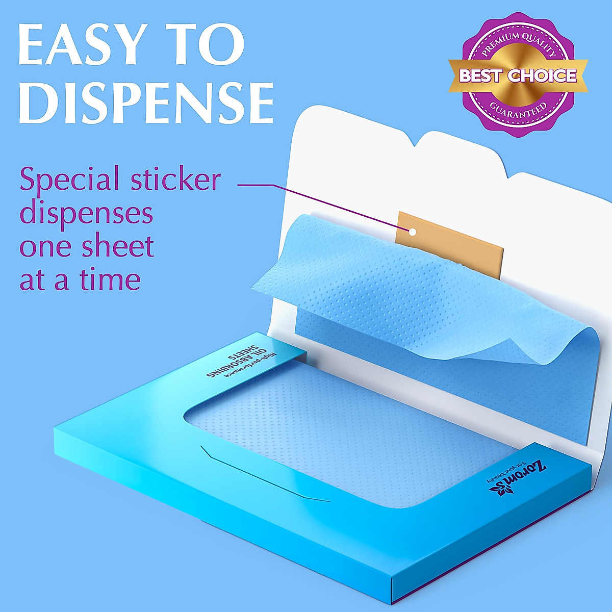 Premium Oil Absorbing Sheets for Face - 3 pack (150 sheets) - Makeup Friendly Oil Blotting Sheets for Face - Blotting Papers for Face with Oily Skin