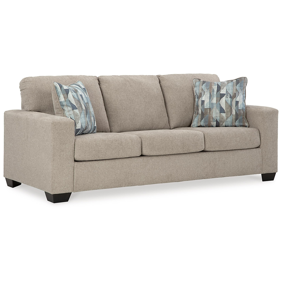 Signature Design by Ashley Deltona Contemporary Sofa with 2 Accent Pillows, Beige
