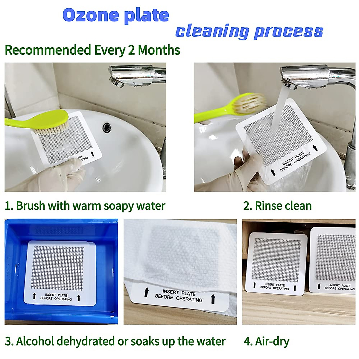 Ceramic Ozone Plates for Generic Ozone Generator，Washable Purification Air Purifier 4.5" x 4.5" Air Fresh Replacement Parts (2-PCS)