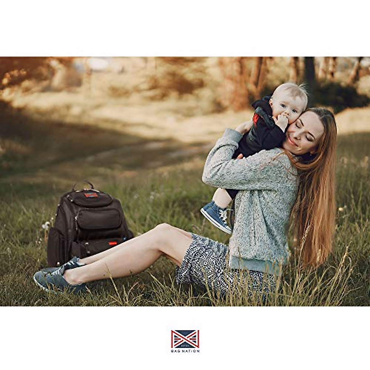 Bag Nation Extra Large Diaper Bag Backpack with Changing Station | Ideal for Twins or 2 Babies | Unisex 3 in 1 with Stroller Straps | Holds All Your Baby’s Essentials (Black)