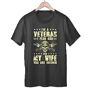 Gift for Fear God and Wife Lovers Perfect for Non Veterans Men Women Black Multicolor T shirt